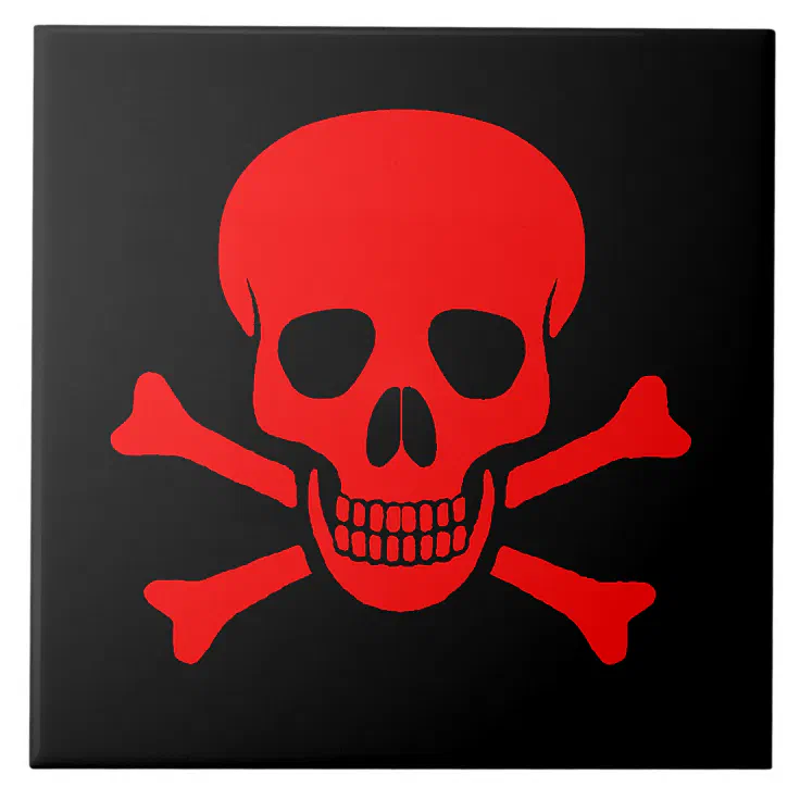 Red Skull & Crossbones Tile | Zazzle