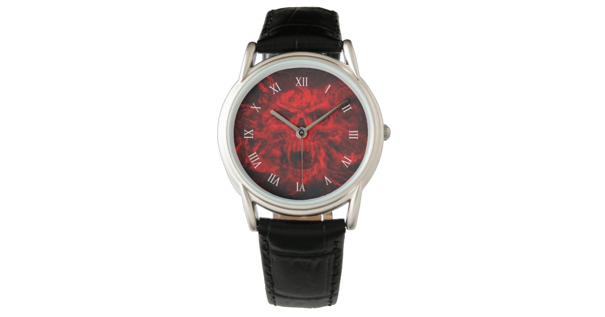 red skull head spot watch | Zazzle
