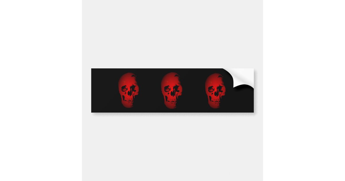 Red Skull Skeleton Bumper Sticker | Zazzle