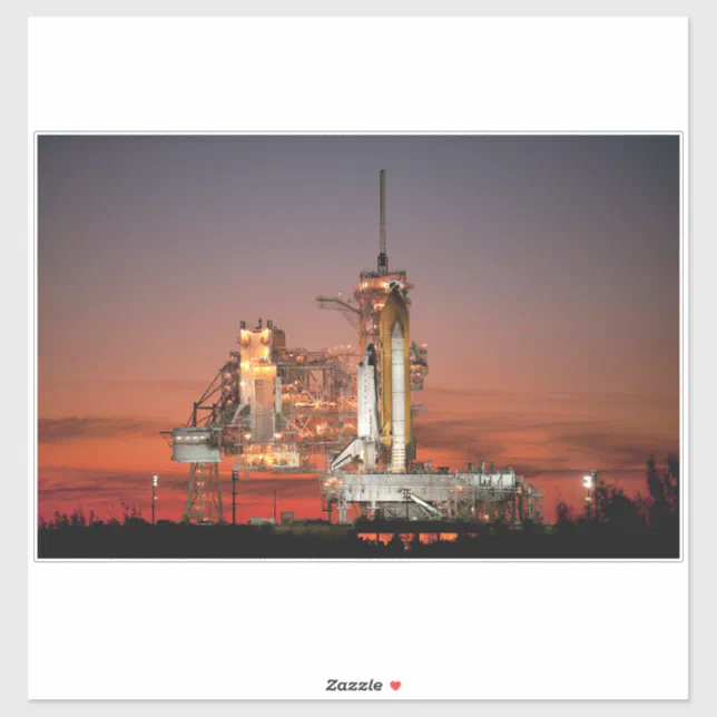 Red Sky for Space Shuttle Atlantis Launch Sticker | Zazzle