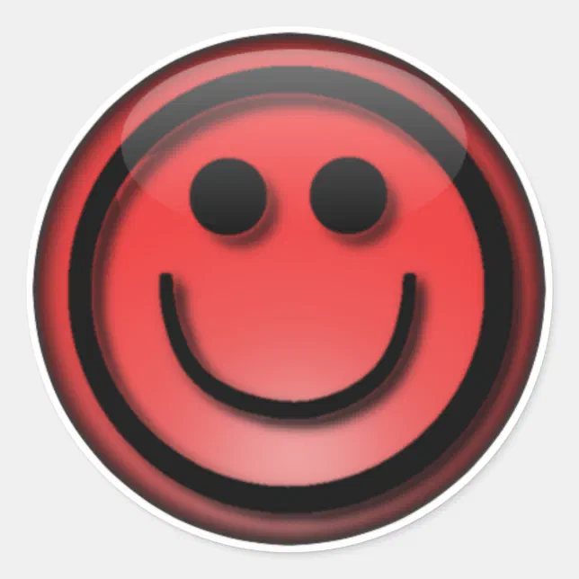 Red Smiley-Face Round Stickers | Zazzle