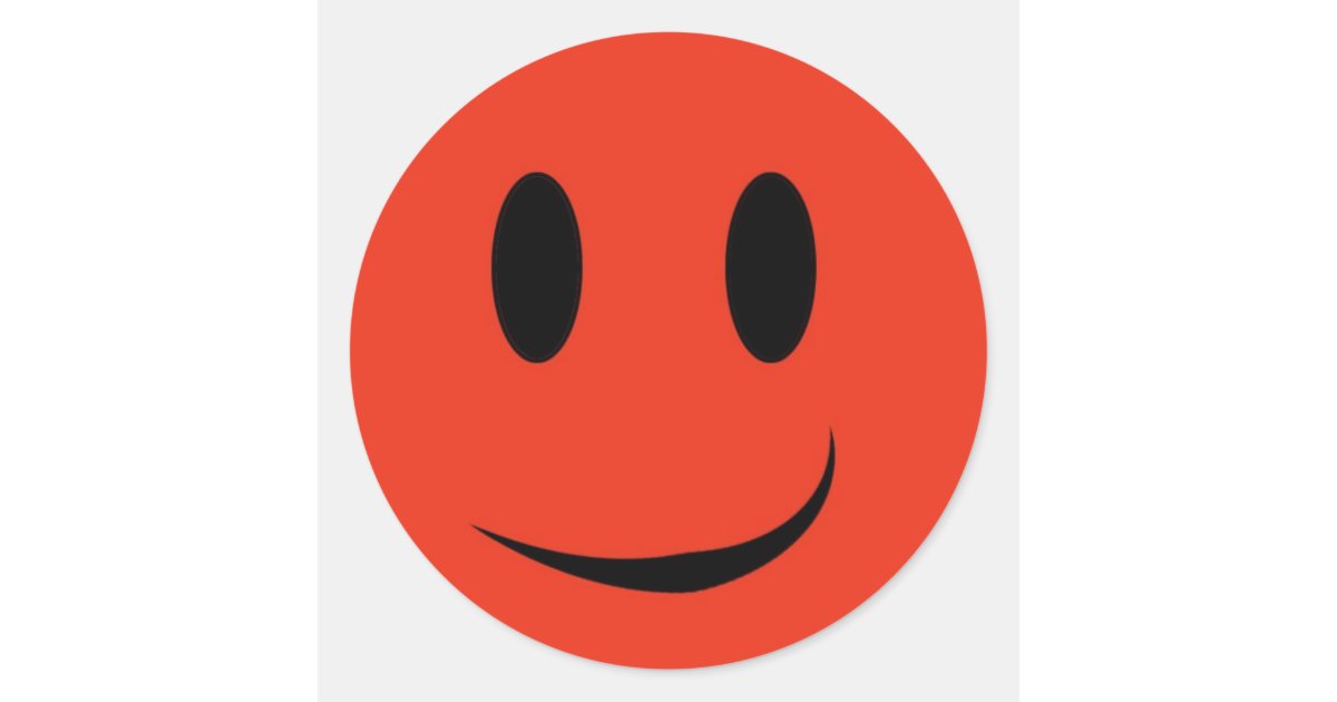 Red smiley face sticker | Zazzle