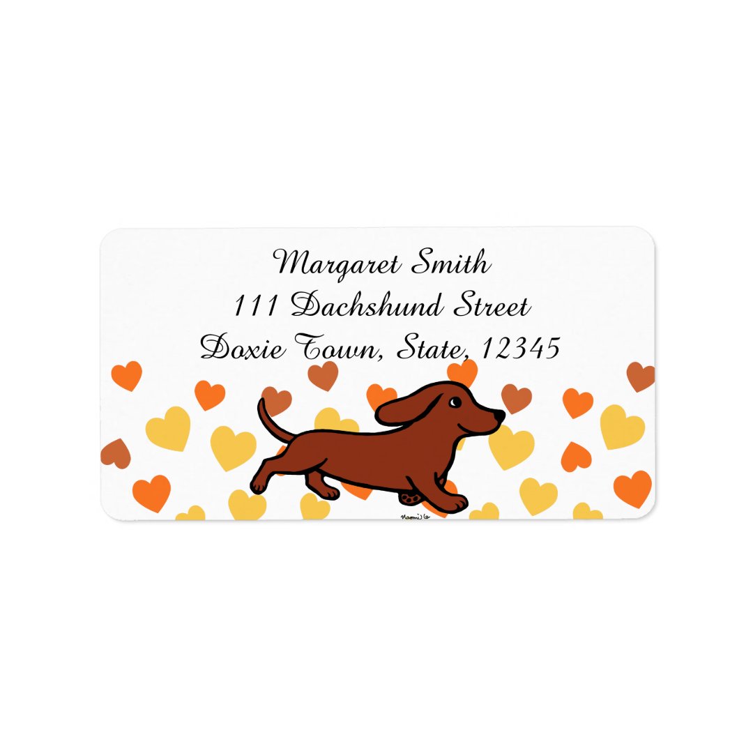 Red Smooth Dachshund Running Label | Zazzle