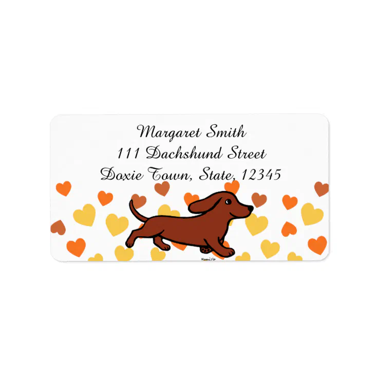 Red Smooth Dachshund Running Label | Zazzle