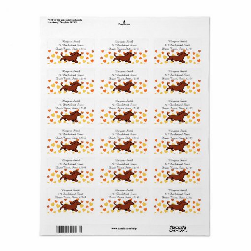 Red Smooth Dachshund Running Label | Zazzle
