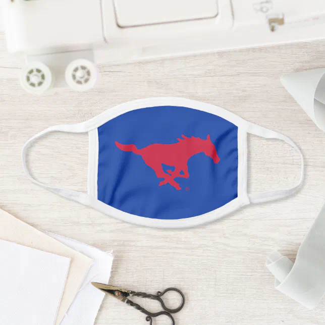 Red SMU Mustang Logo Face Mask | Zazzle