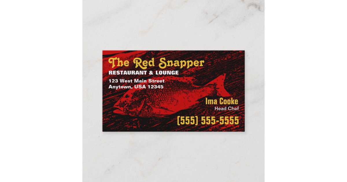 Red Snapper Business Card | Zazzle