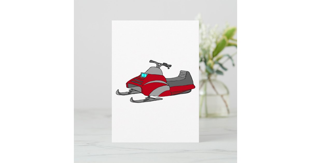 Red Snow Mobile Invitation | Zazzle