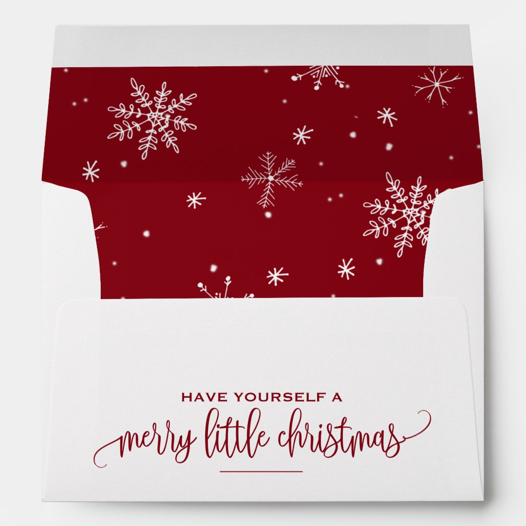 Red Snowflake Christmas Envelope | Zazzle