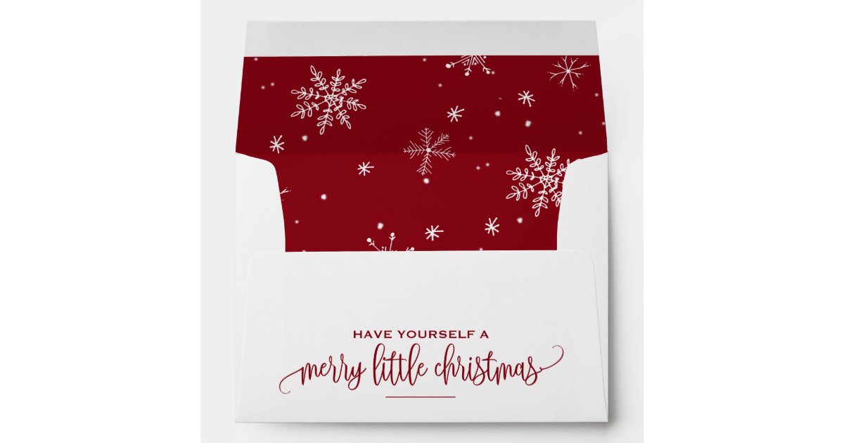 Red Snowflake Christmas Envelope | Zazzle