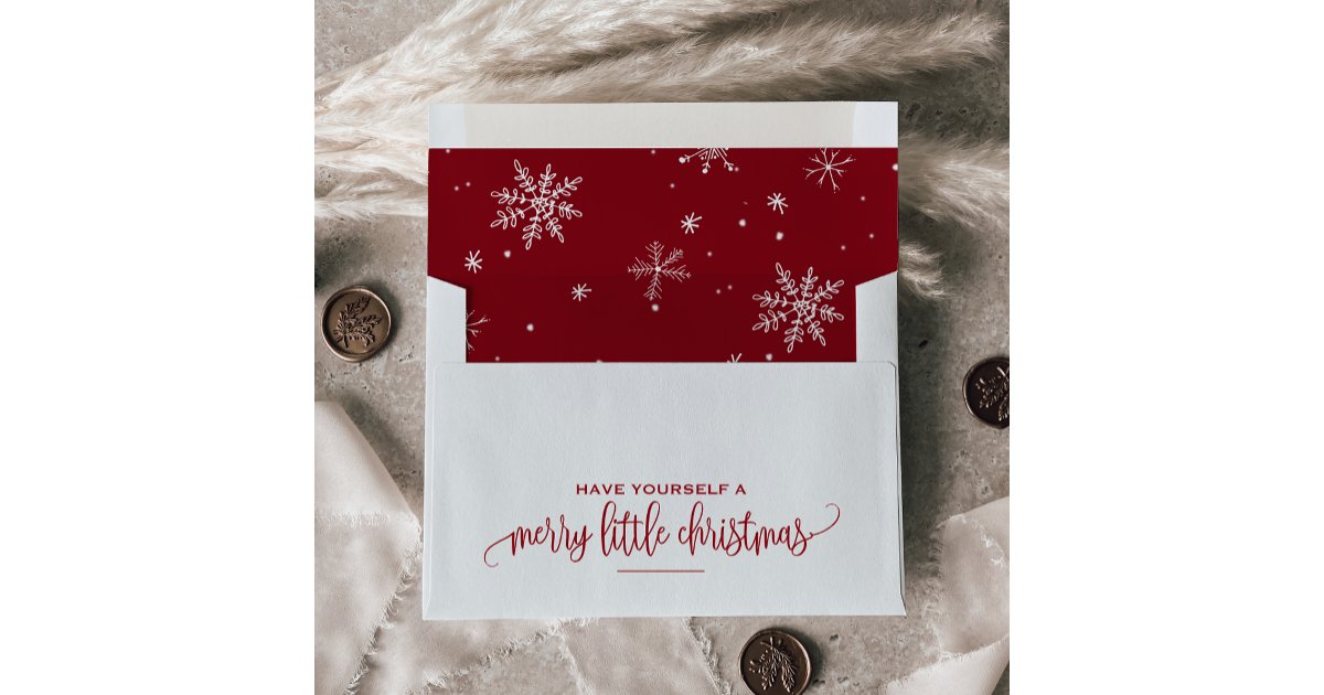 Red Snowflake Christmas Envelope | Zazzle