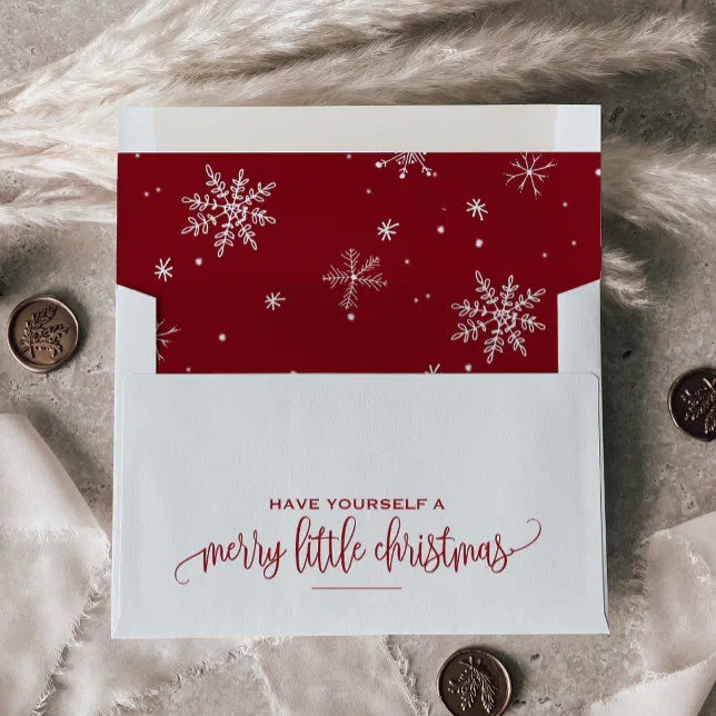 Red Snowflake Christmas Envelope | Zazzle