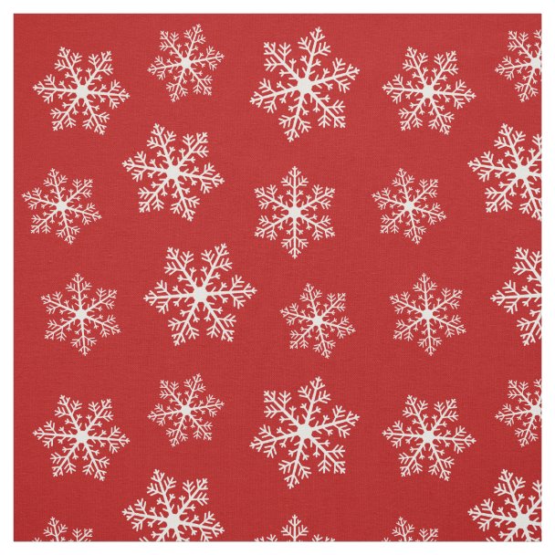 Mint Green White Snowflakes Christmas Pattern Fabric | Zazzle