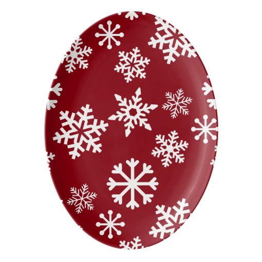 Red Snowflake Serving Platter - Christmas | Zazzle