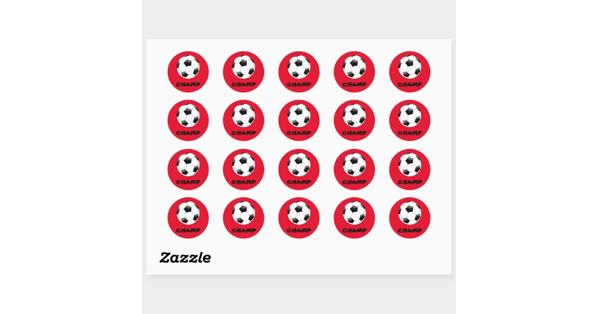 Red Soccer Champ Stickers | Zazzle