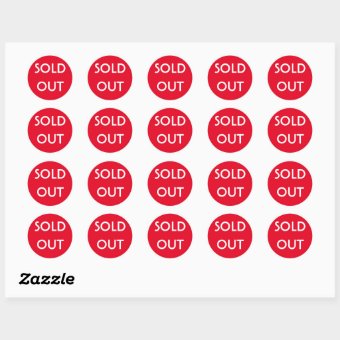 Red Sold Out Sticker | Zazzle