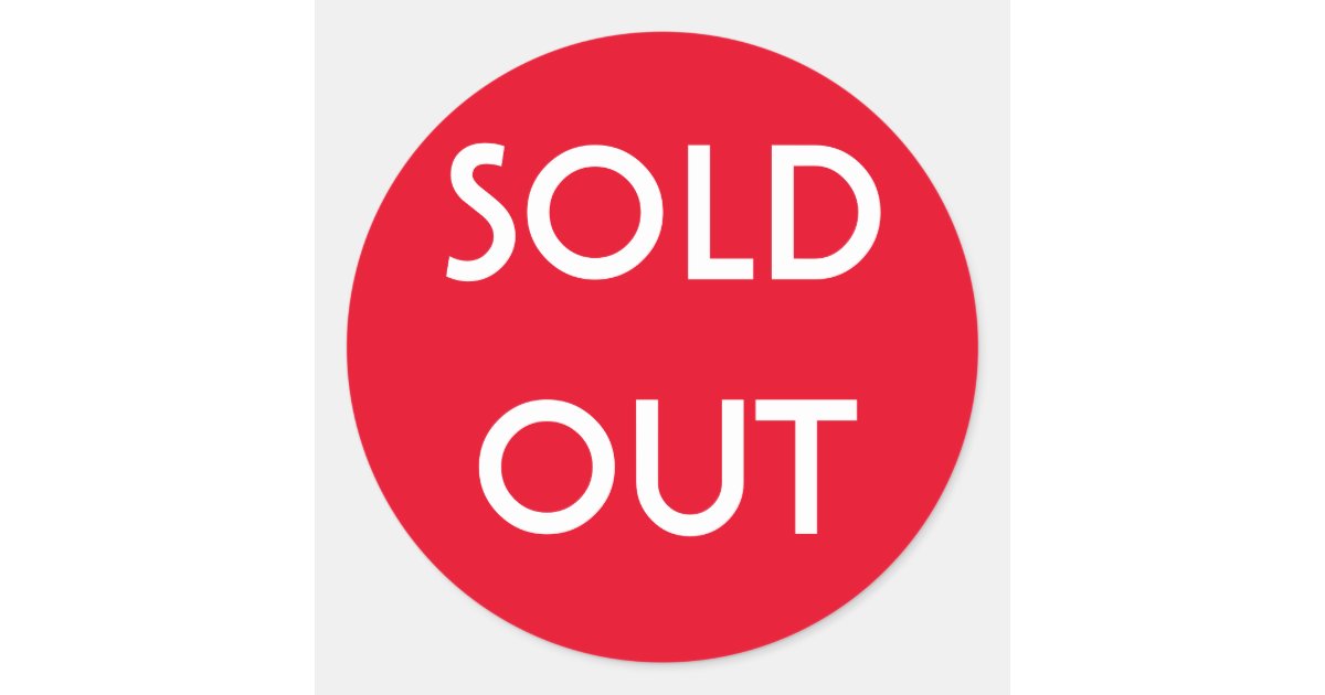 Red Sold Out Sticker | Zazzle