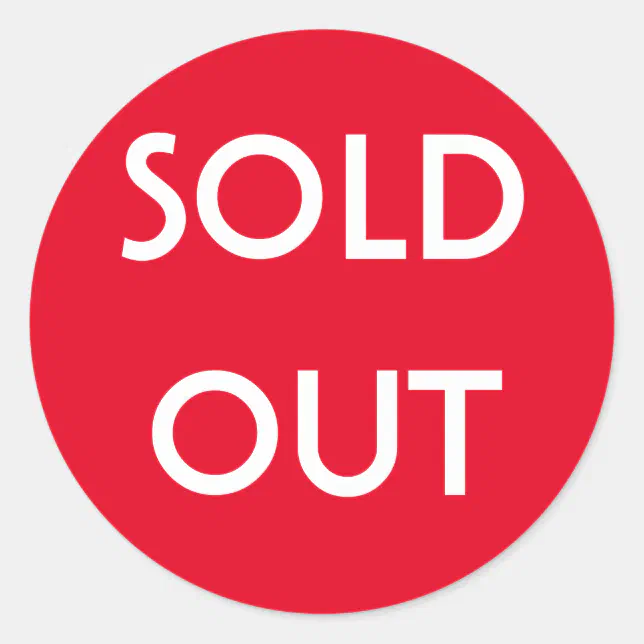 Red Sold Out Sticker | Zazzle