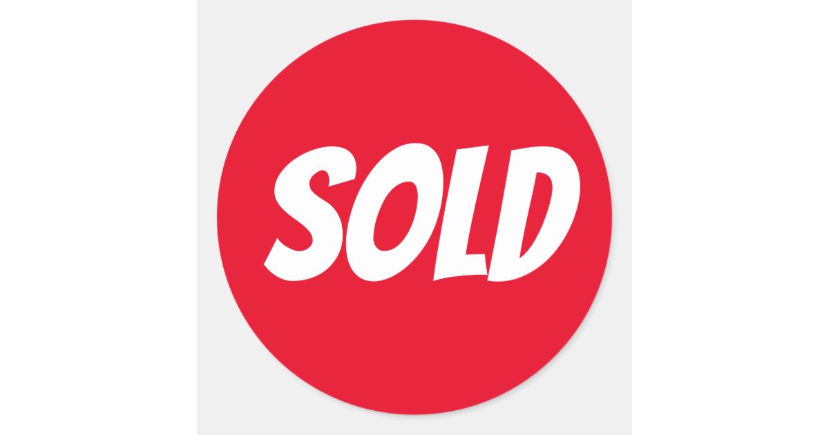 Red Sold Sticker | Zazzle