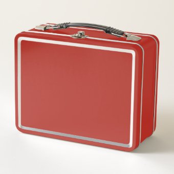 Red Solid Color Metal Lunch Box | Zazzle