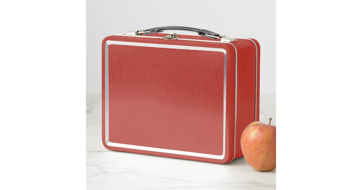 Red Solid Color Metal Lunch Box | Zazzle