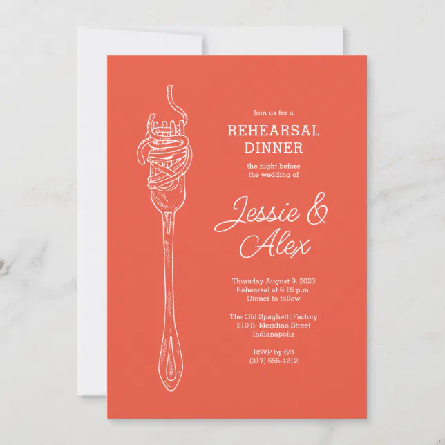 Red Spaghetti Dinner Invitation or Pasta Invite | Zazzle