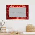 Red Sparkling Merry Christmas photo frame Poster | Zazzle