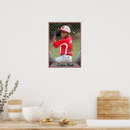 Red Sports & Athletics Custom Name & Photo Poster | Zazzle