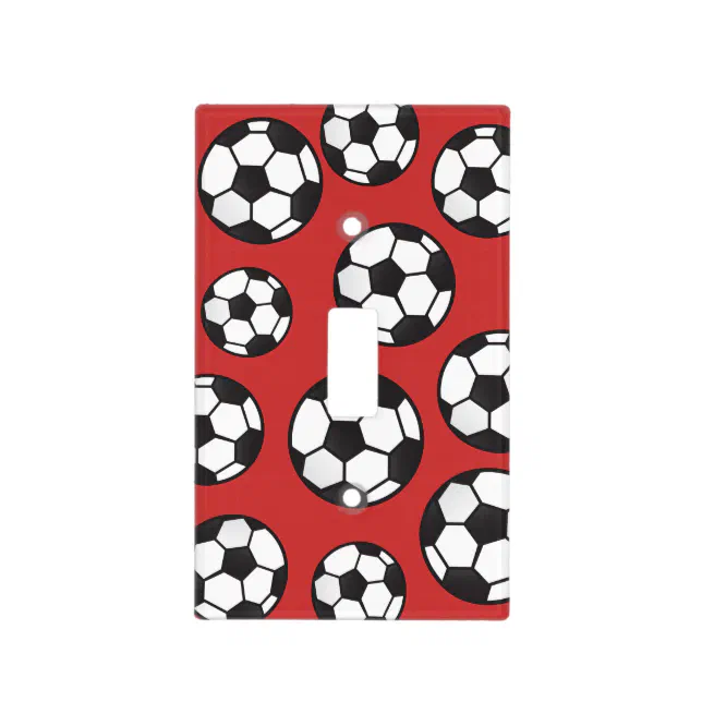 Red Sporty Soccer Balls Light Switch Cover | Zazzle