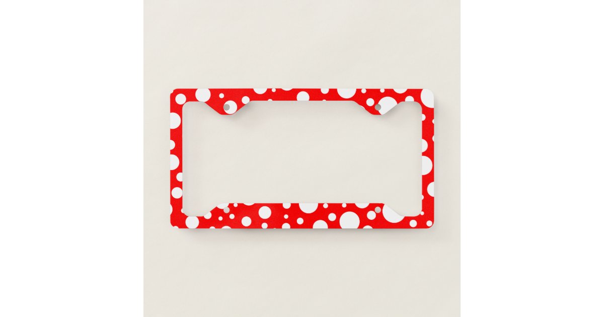 Red Spots License Plate Frame | Zazzle