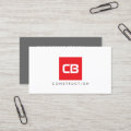 Red Square Monogram Construction, Electrical Business Card | Zazzle