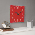 Red Square Wall Clock | Zazzle