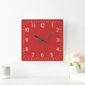 Red Square Wall Clock | Zazzle