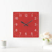 Red Square Wall Clock | Zazzle