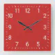 Red Square Wall Clock | Zazzle