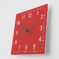 Red Square Wall Clock | Zazzle