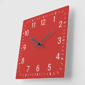 Red Square Wall Clock | Zazzle