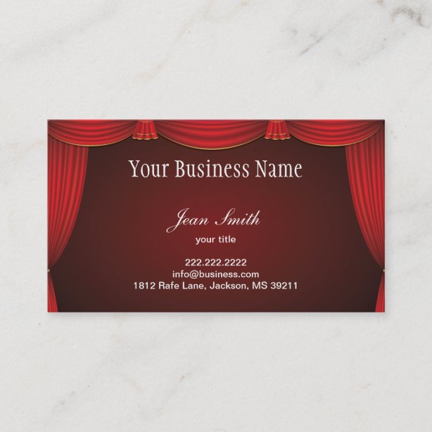 Curtain Business Cards - Business Card Printing | Zazzle
