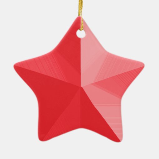 Red Star Christmas Ornament Customizable Template | Zazzle