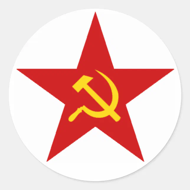 Red Star Classic Round Sticker | Zazzle