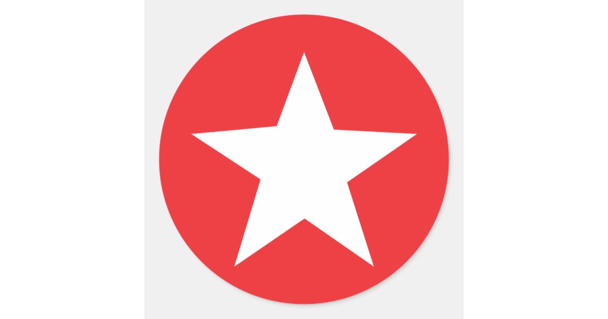Red Star Icon Classic Round Sticker | Zazzle