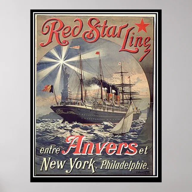 Red Star Line Poster | Zazzle