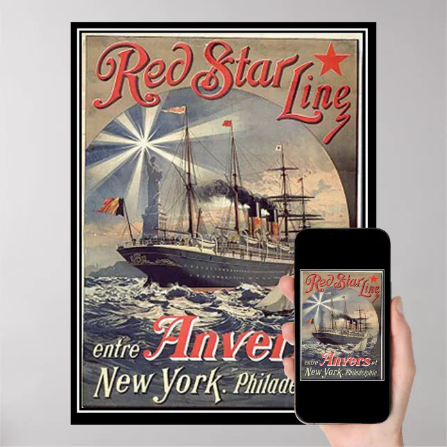 Red Star Line Poster | Zazzle
