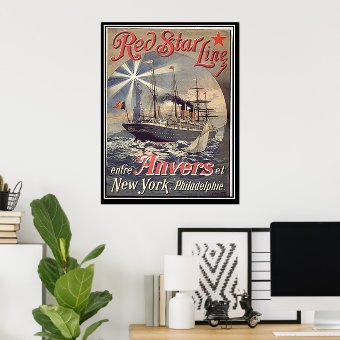 Red Star Line Poster | Zazzle