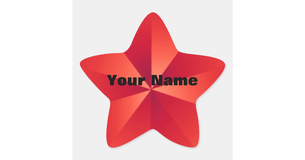 Red Star Metalic Look Custom Stickers | Zazzle