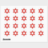 Red Star Of David, Israel flag Classic Round Sticker | Zazzle