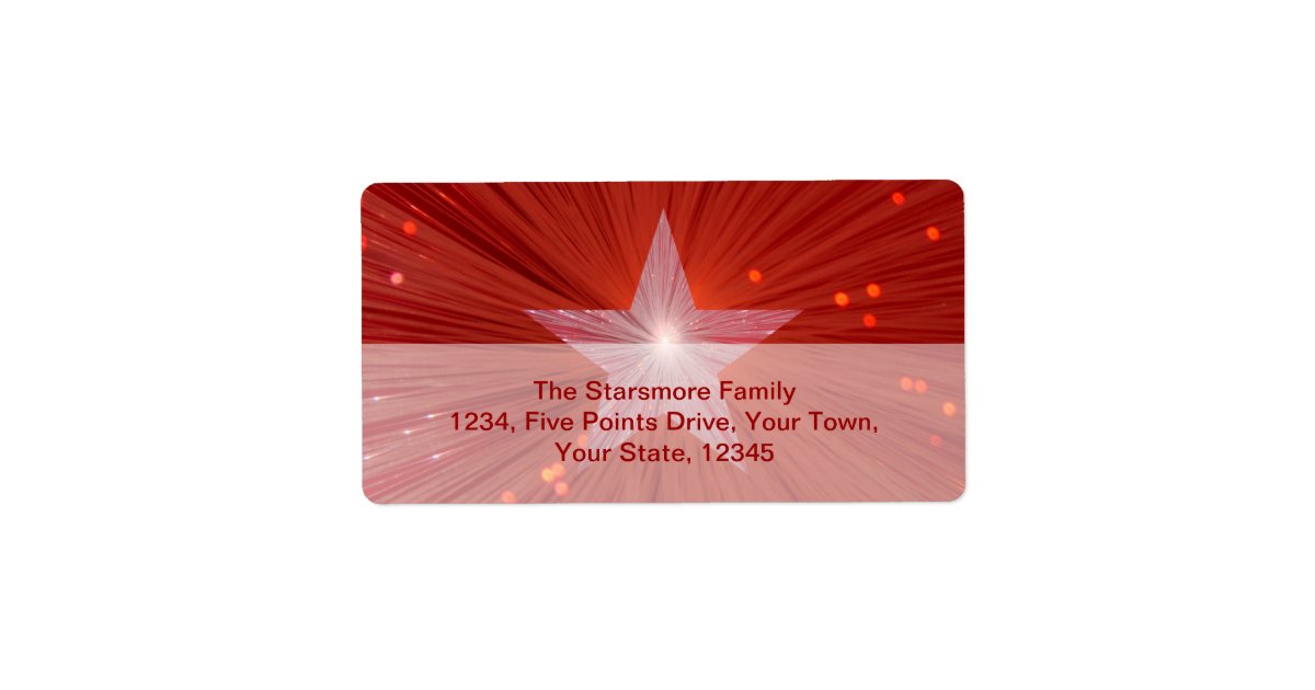 Red Star shipping label large | Zazzle
