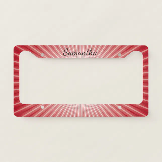 Red Starburst Design License Plate Frame | Zazzle