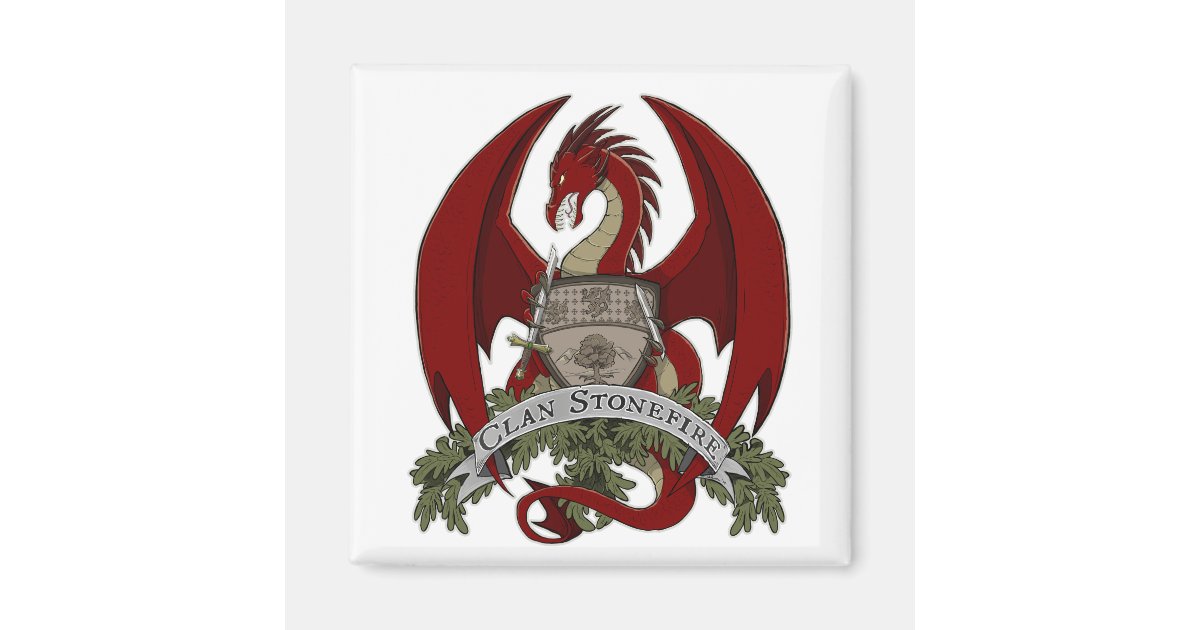 Red Stonefire Dragon Crest Magnet | Zazzle