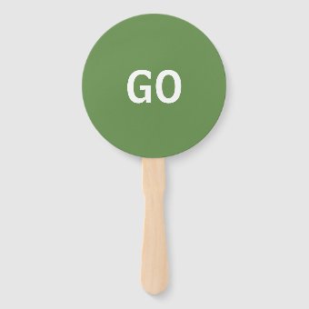 Red Stop Sign and Green Go Sign Hand Fan | Zazzle